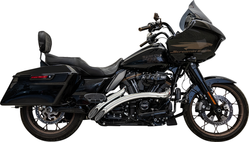 BASSANI XHAUST Sweeper Radial Exhaust System with Heat Shields - Chrom ...