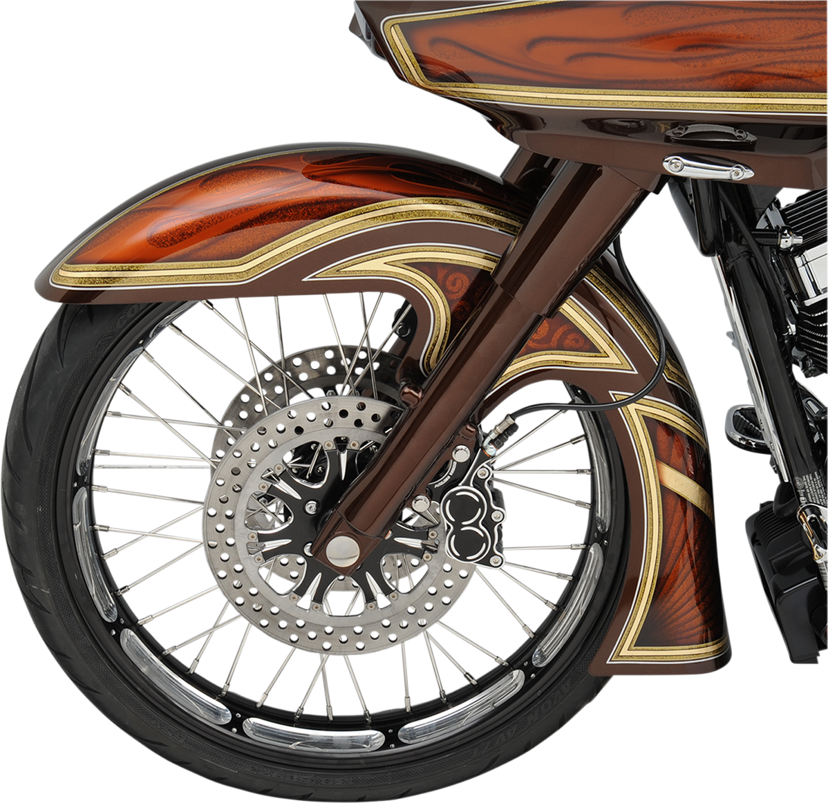 KLOCK WERKS Level Front Fender Kit - For Raked Trees - Black - Steel ...