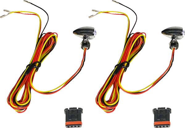 CUSTOM DYNAMICS Micro Bullet Turn Signals - LED - Amber/Red- Chrome ...