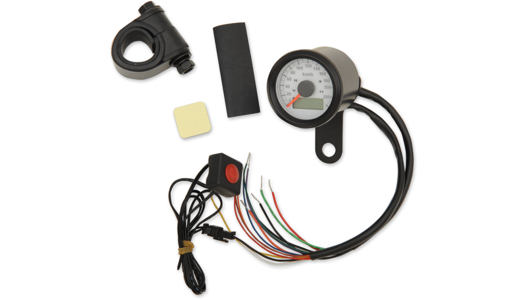 DRAG SPECIALTIES 1-7/8" Programmable Speedometer with Indicator Lights ...