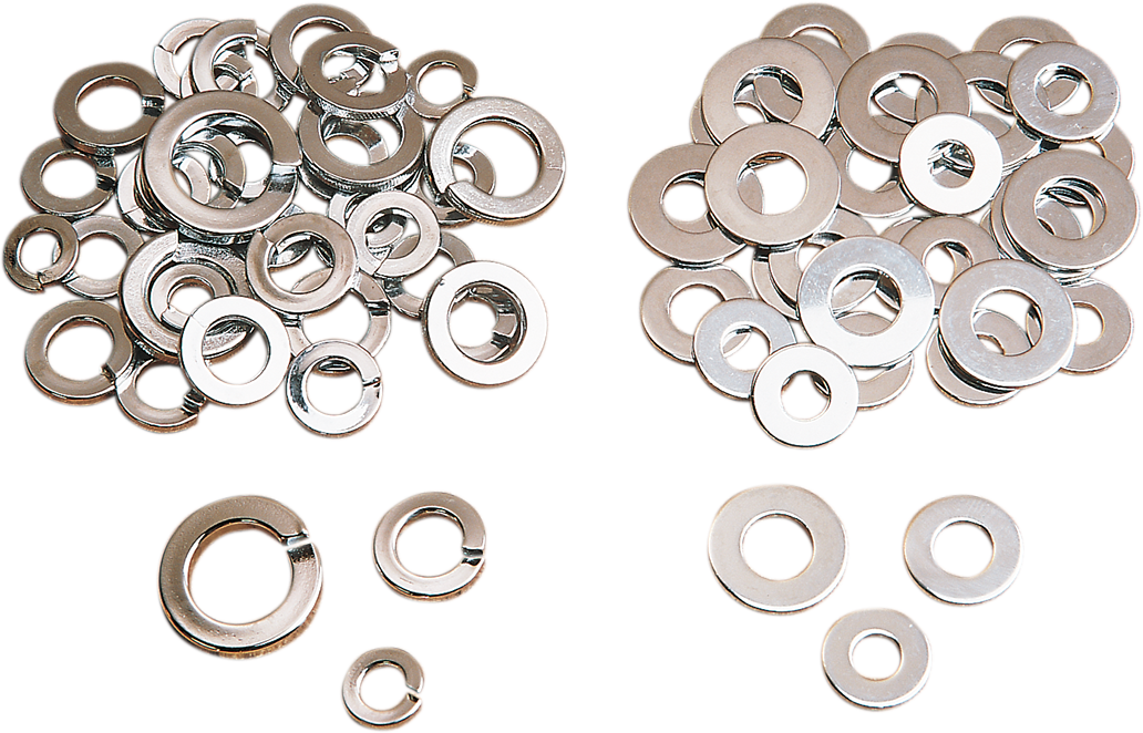 DRAG SPECIALTIES Chrome Lock Washer Kit (36) - MPBDR1 - Parts Outlet Australia — PartsOutlet.com.au