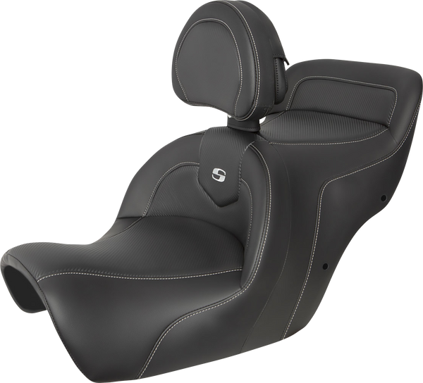 Shop SADDLEMEN Roadsofa Seat - Carbon Fiber - Includes Backrest - Honda ...