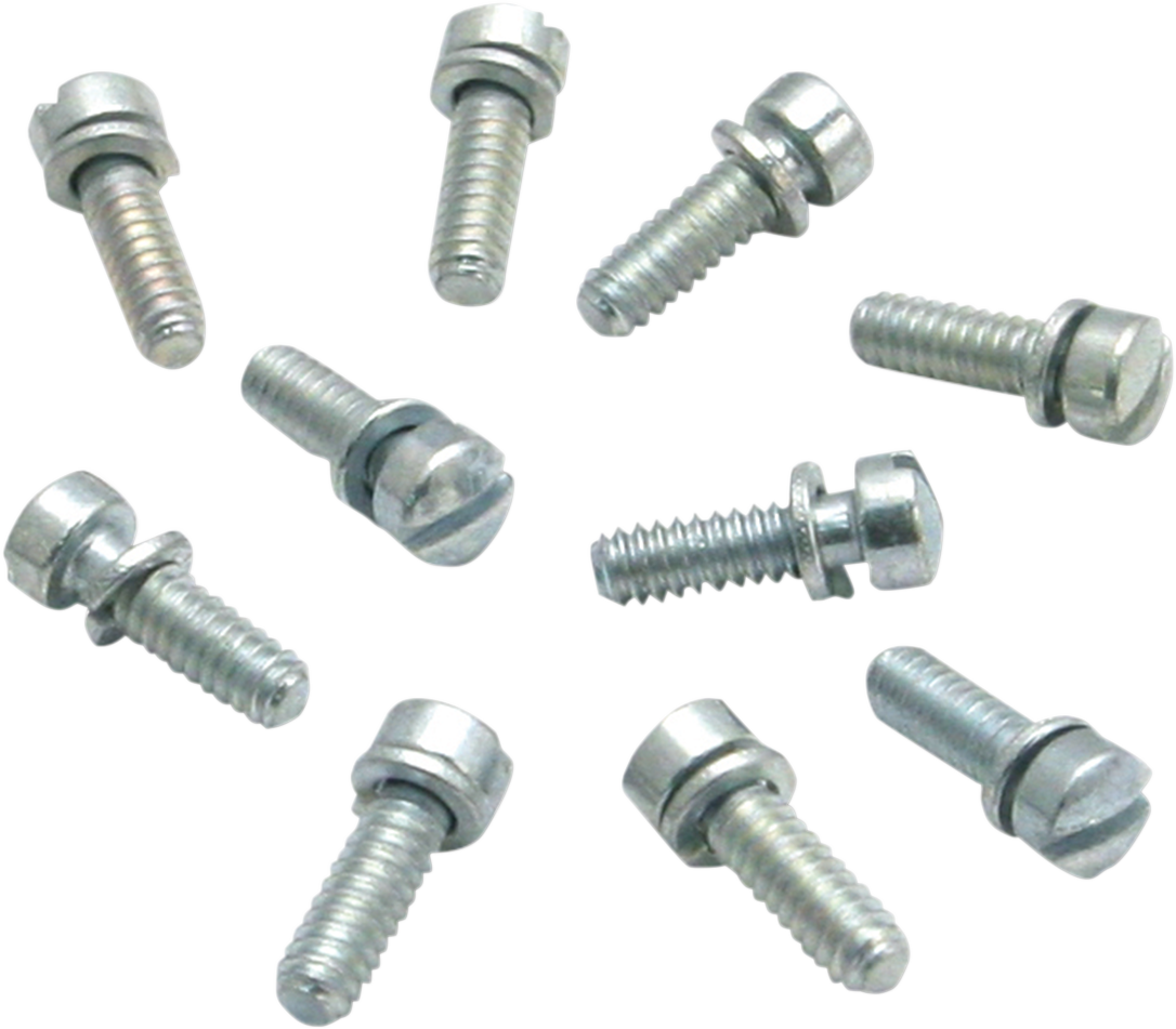 S S CYCLE 10 24 X 3 4 Zinc Plated Steel Slotted Screw With Lock Washe S S CYCLE 10 24 X 3 4 Zinc Plated Steel Slotted Screw With Lock Washe